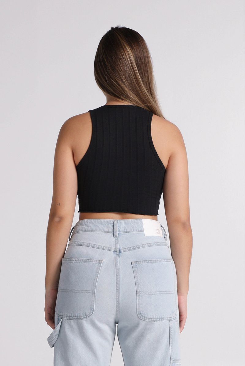 Croptop Negro Básico Bodies y tops para mujer