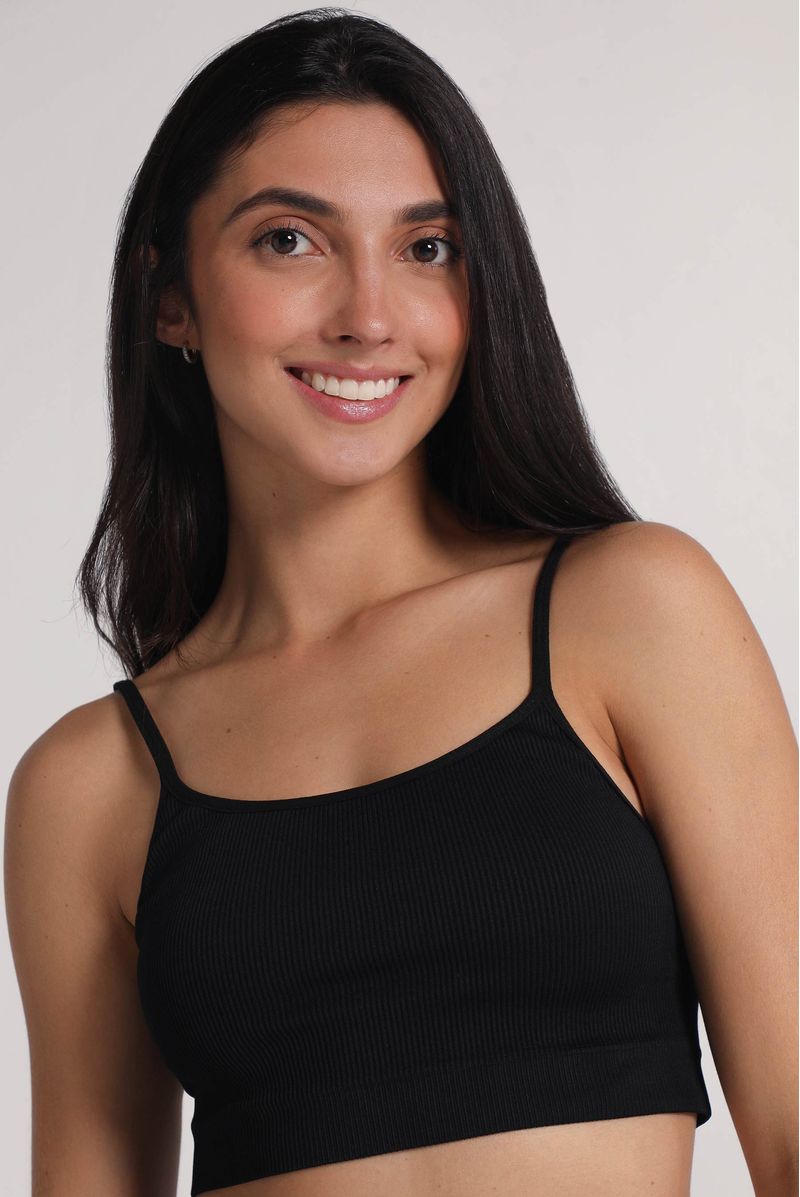 Croptop Negro Básico Bodies y tops para mujer