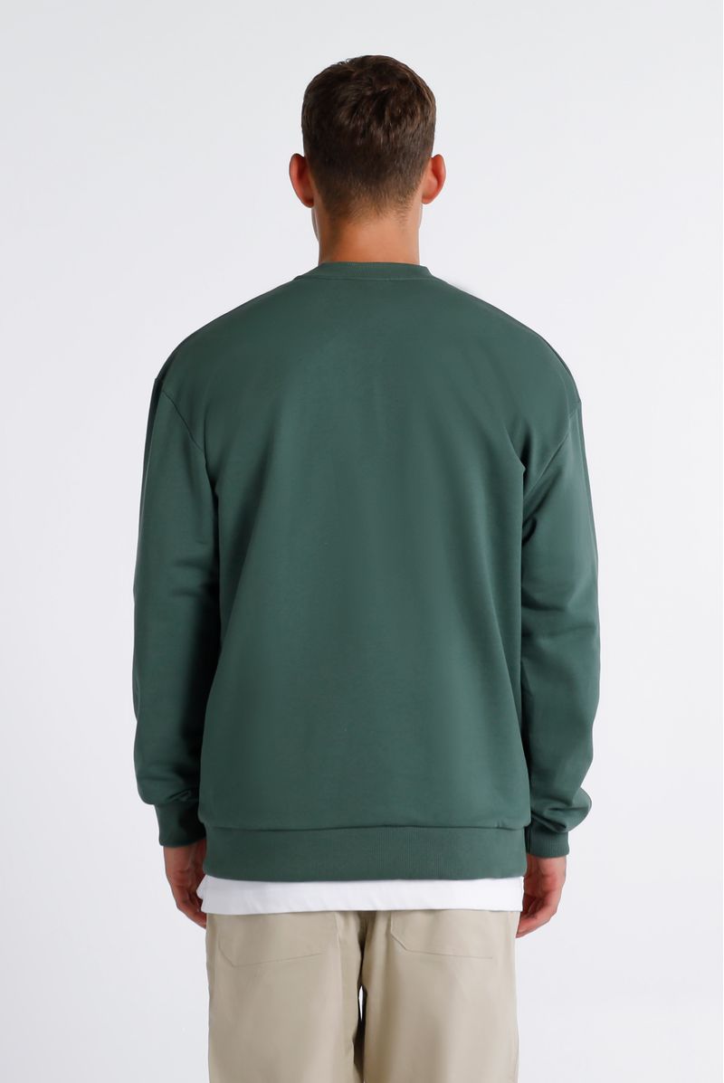 Buzo Pullover Verde Texto Buzos para hombre