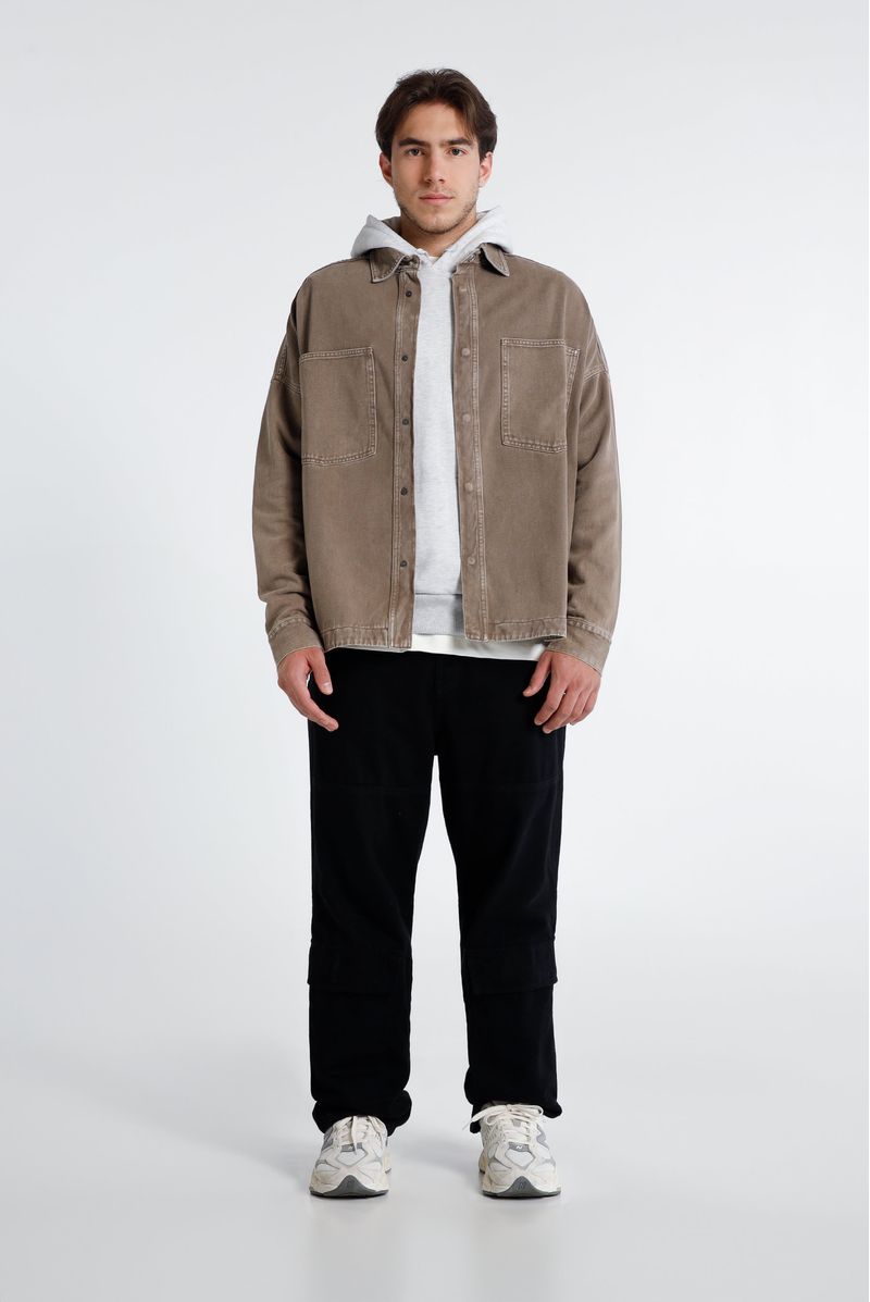 Chaqueta Denim Café Lavandería Camisas para hombre