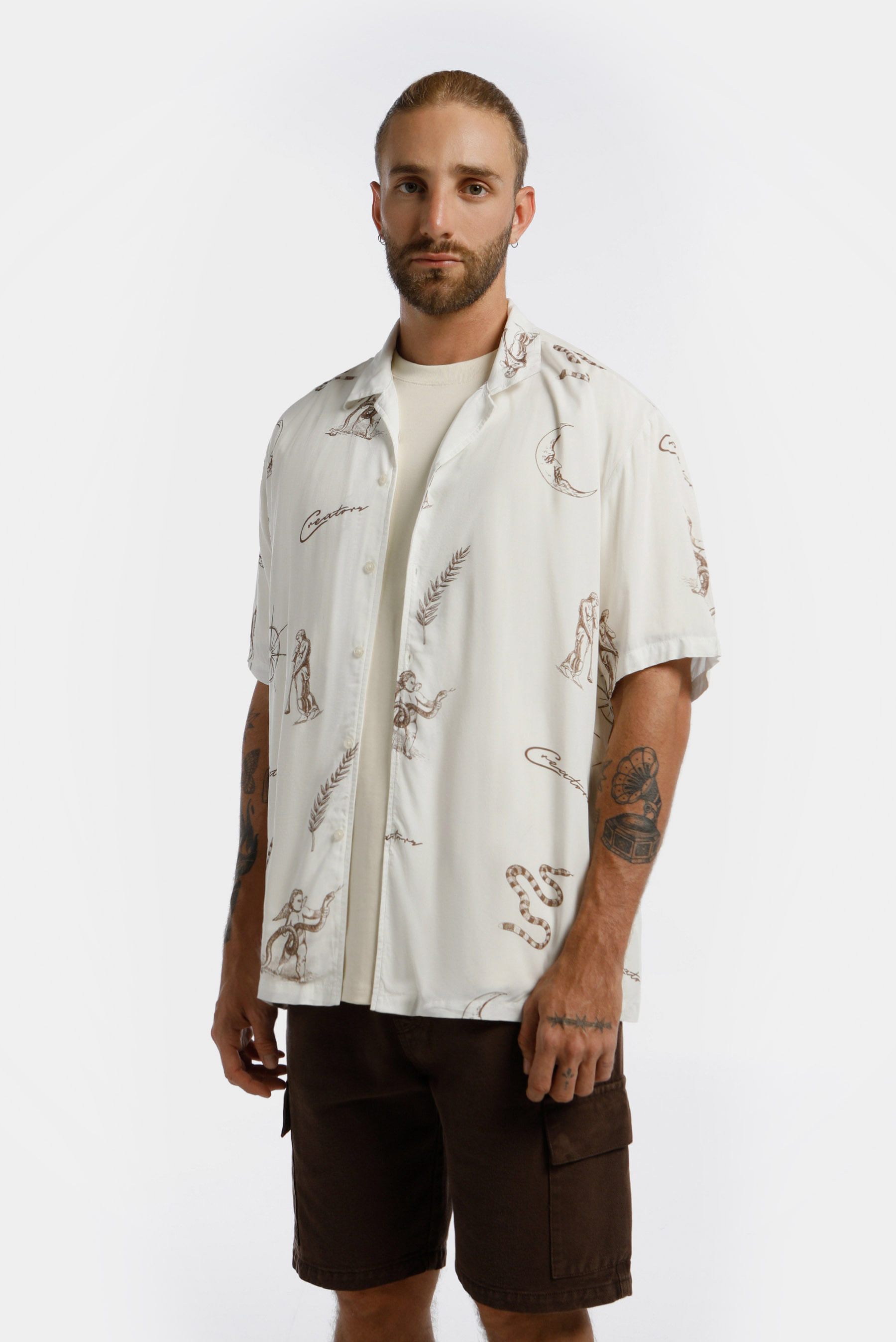 Camisa Oversize Marfil Prints Camisas para hombre