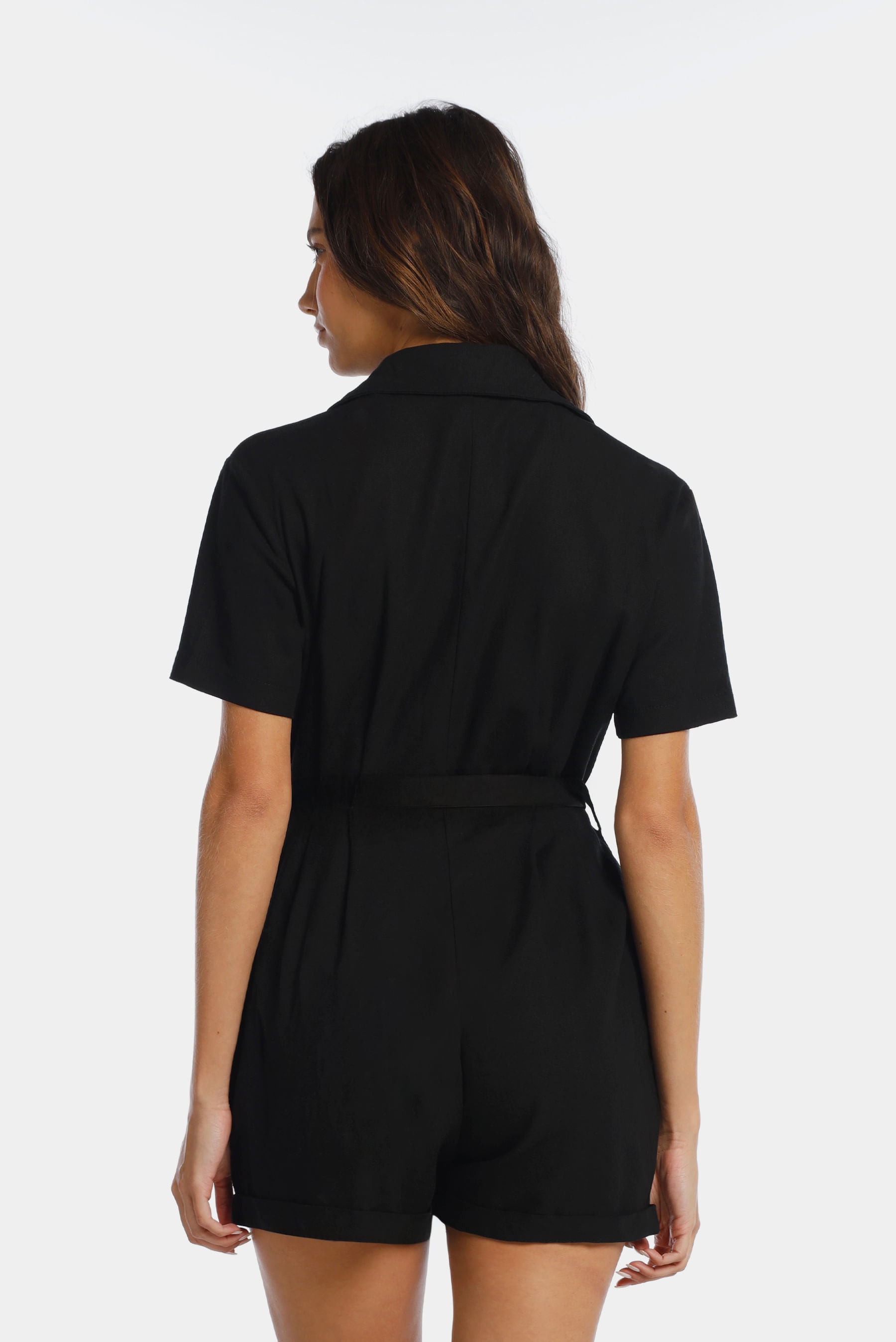 Enterizo Negro Básico Vestidos para mujer