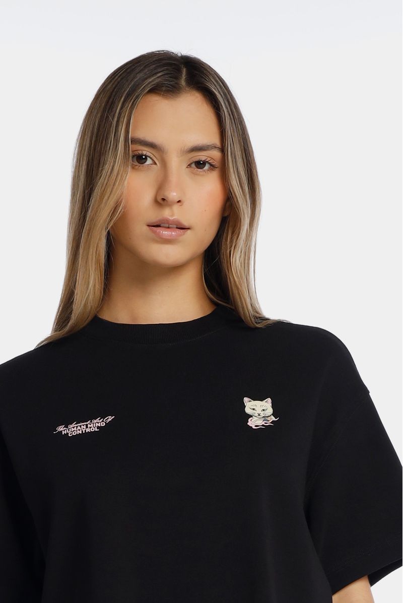 Camiseta Oversize Negro Ilustración Camisetas mujer