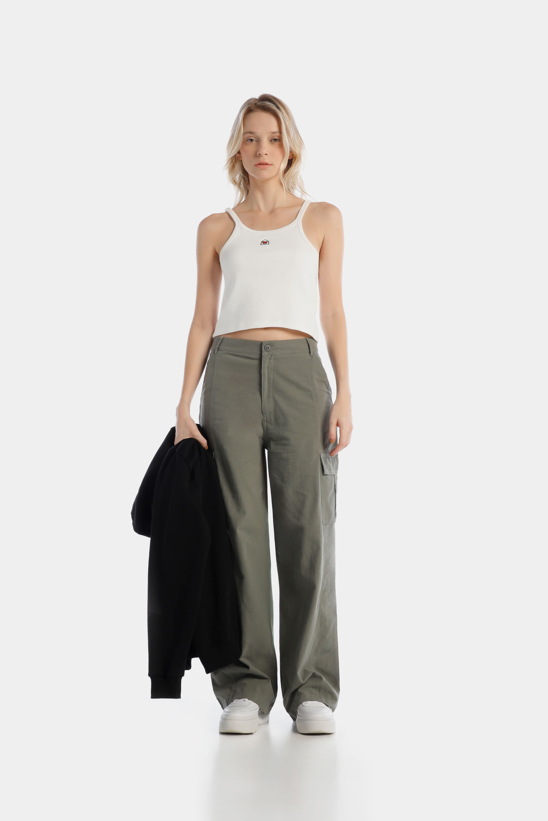 Crop Top Blanco Básico Tops para mujer