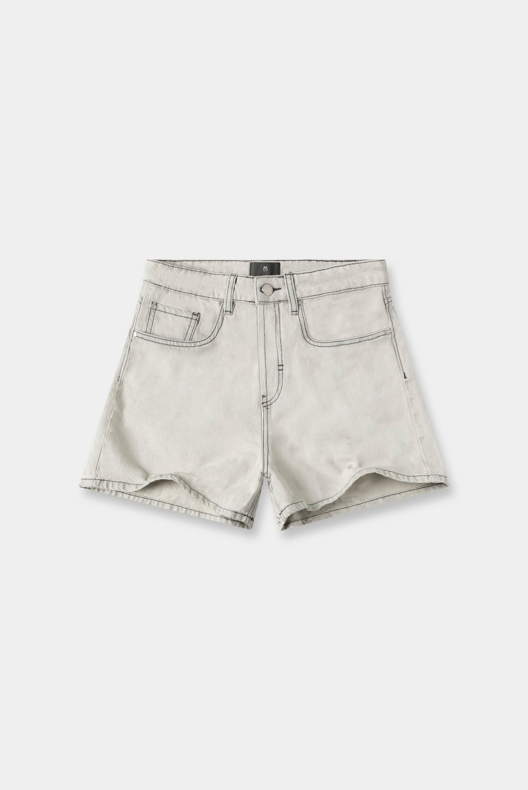 Shorts Denim Gris Apliques Short mujer