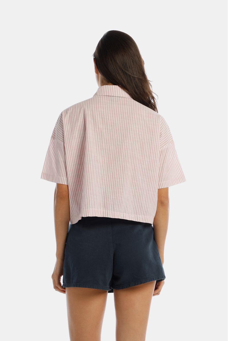 Camisa Manga Larga Rosado Rayas Camisas para mujer